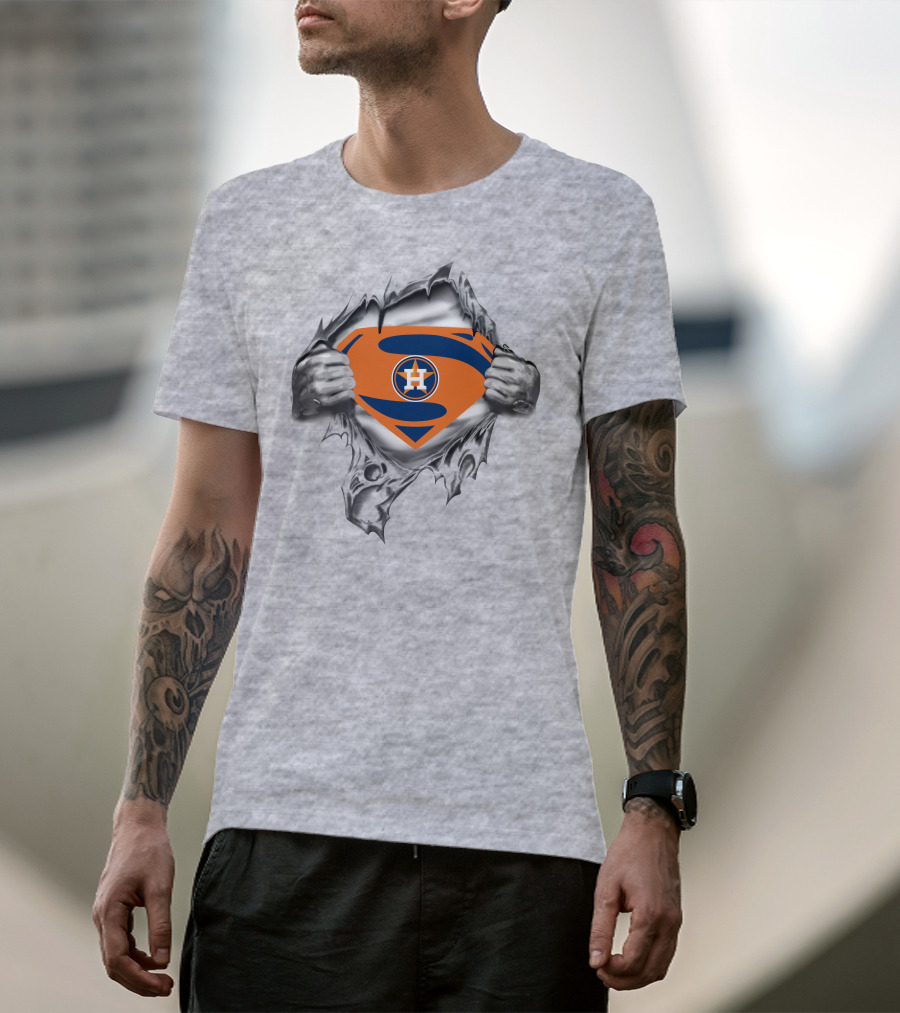 Superman Houston Astros Logo Tear T-Shirt