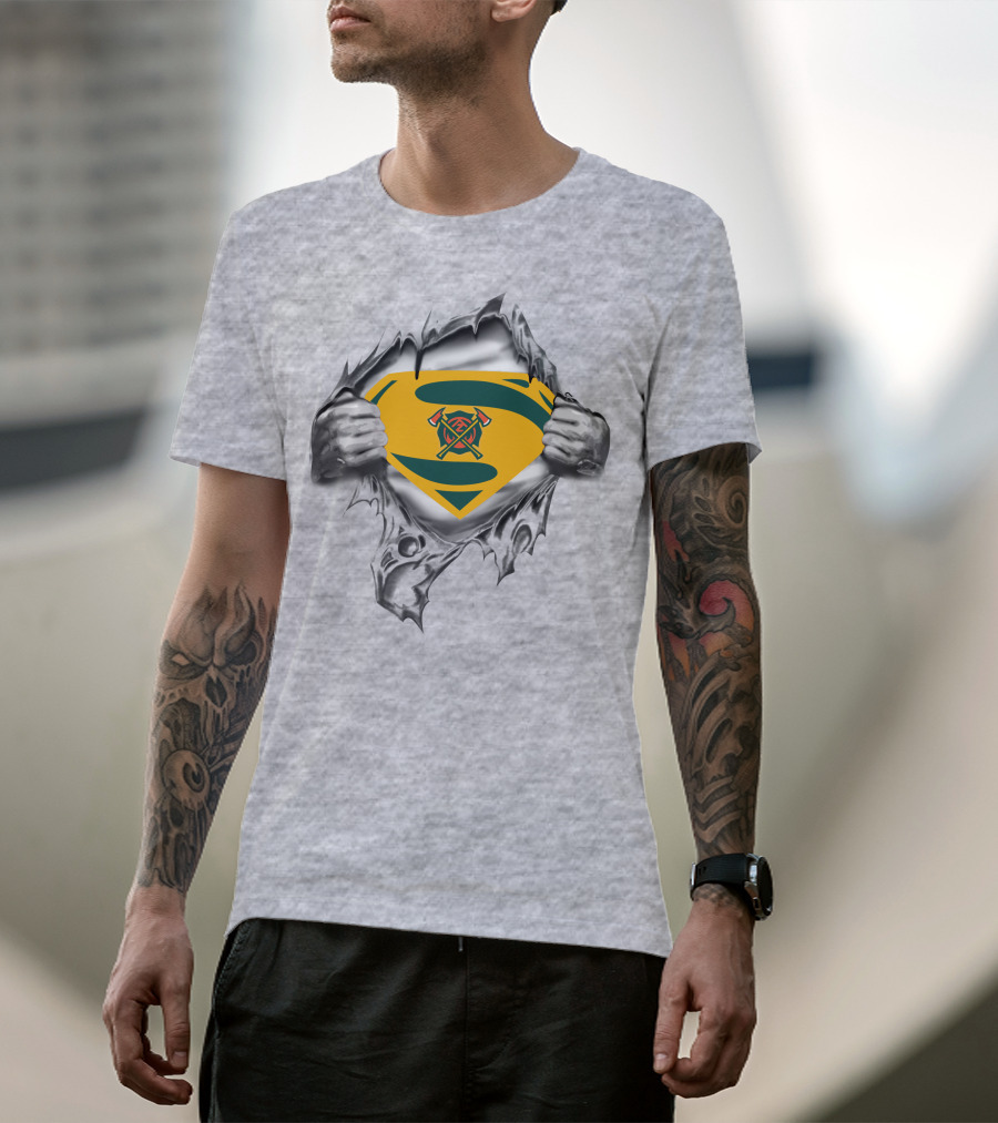 Arizona Hotshots Superhero Firefighter Emblem Burst T-Shirt