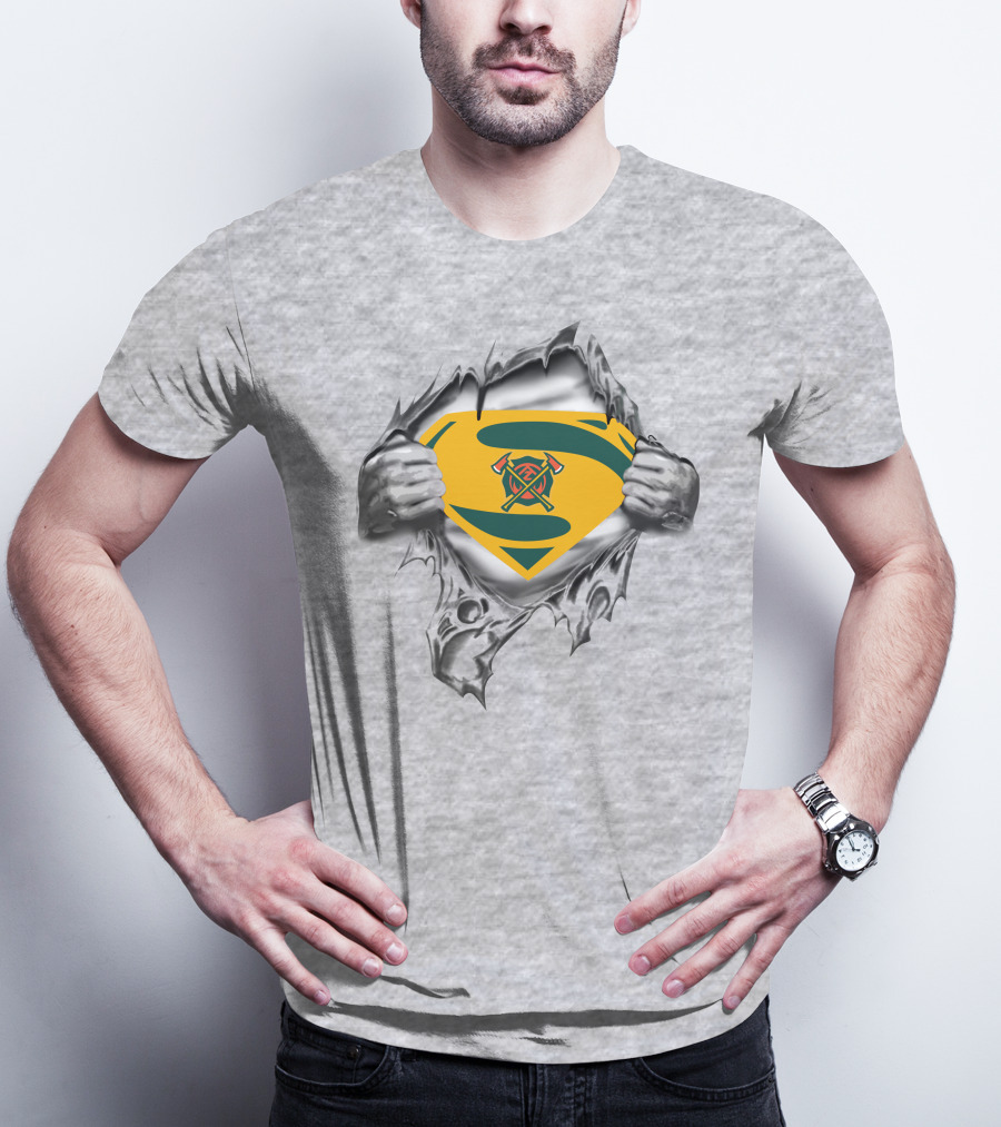 Arizona Hotshots Superhero Firefighter Emblem Burst T-Shirt