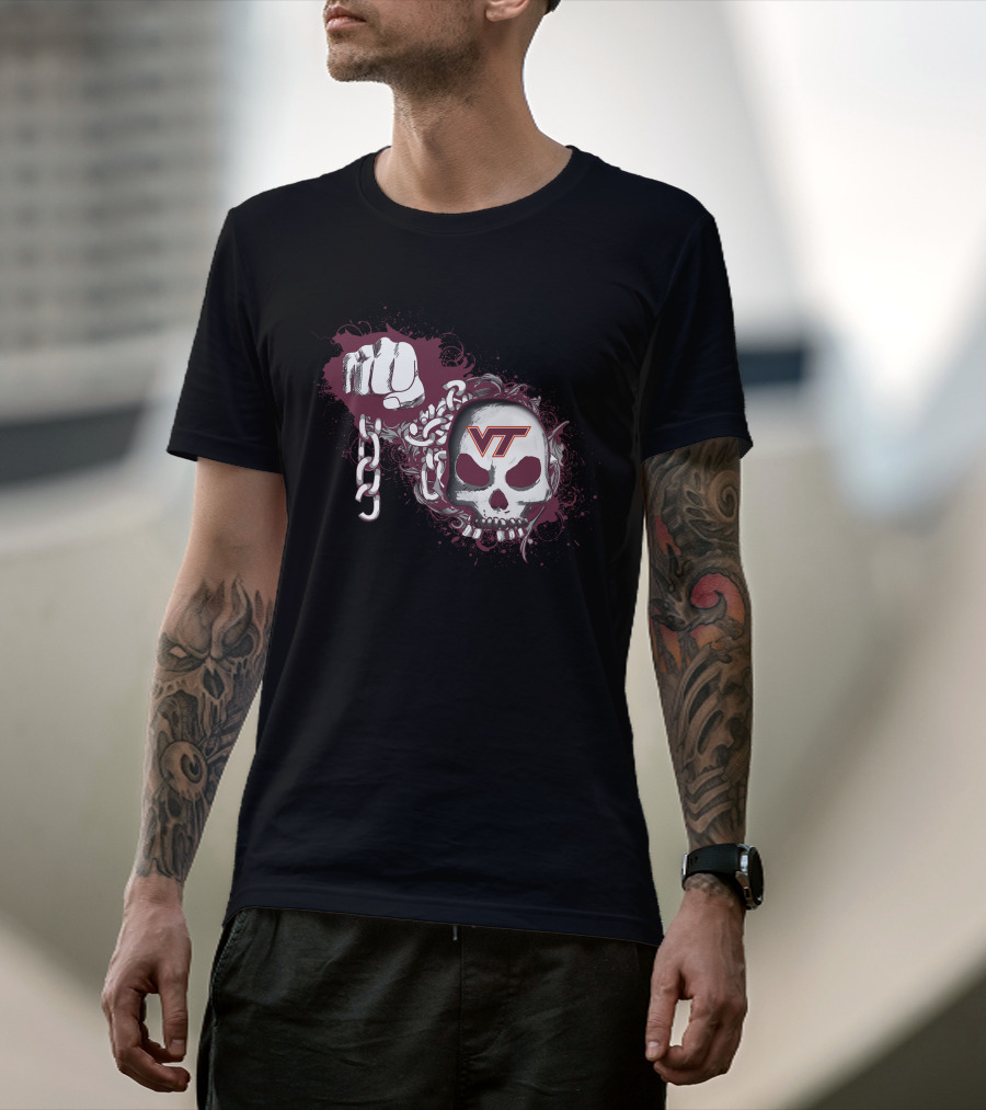 Virginia Tech Hokies Vt Skull And Chain T-Shirt