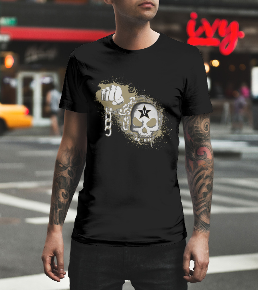 Vanderbilt Commodores Skull And Fist With Star T-Shirt