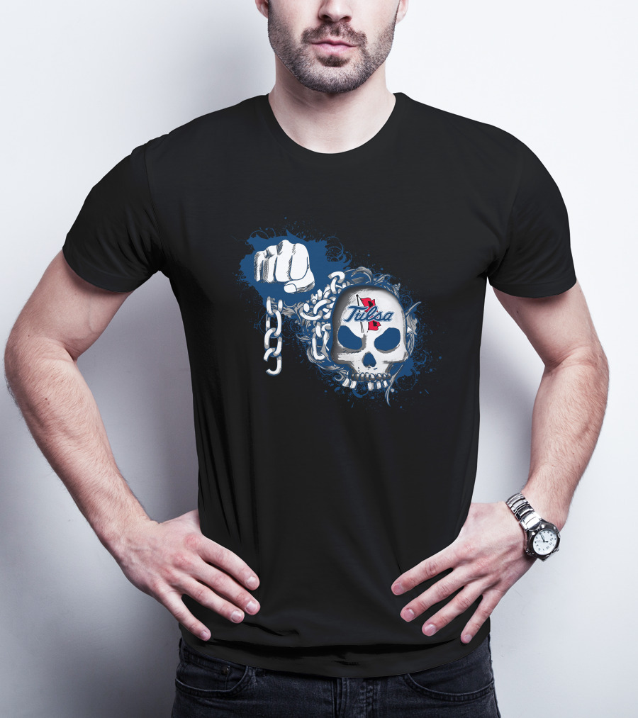Tulsa Skull Fist And Chains T-Shirt