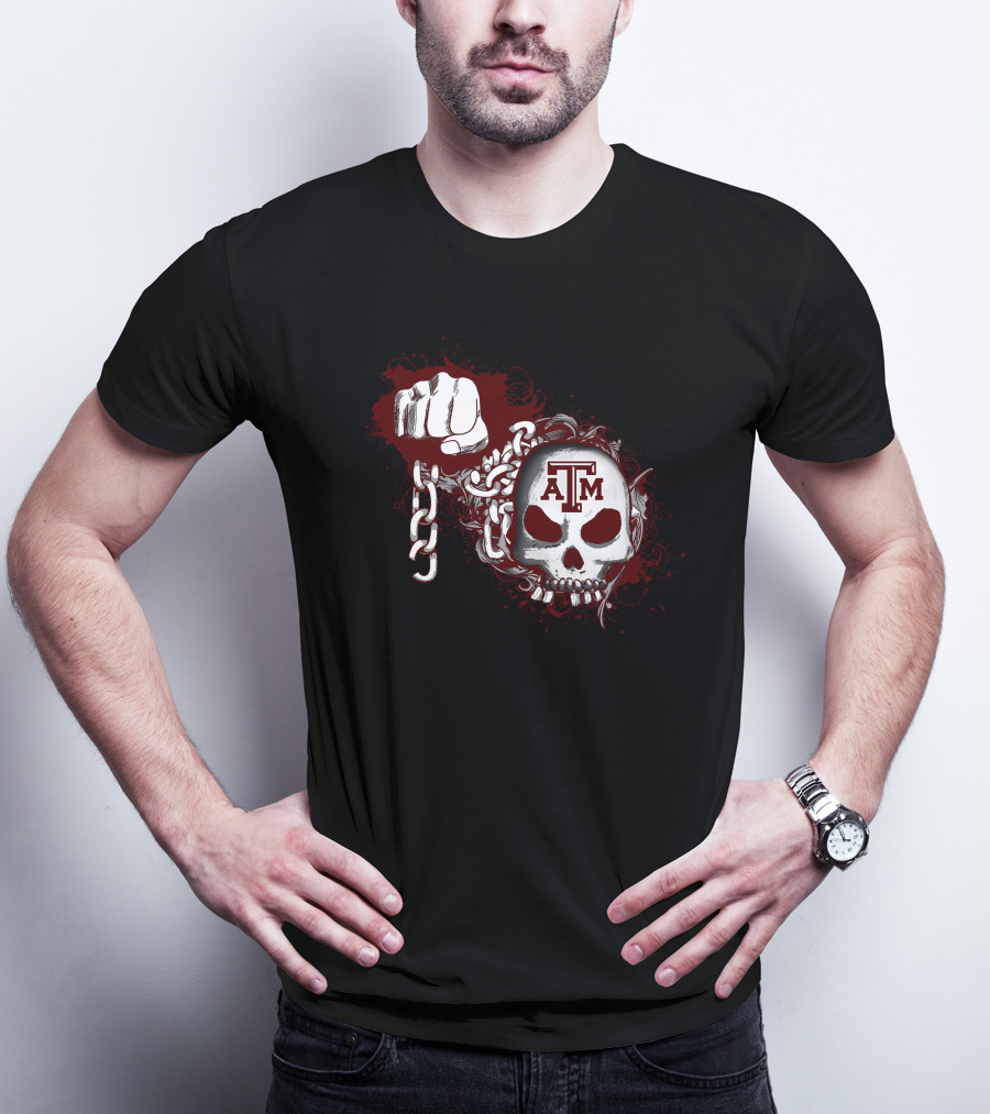 Atm Skull Fist Chains Texas A&M Aggies T-Shirt