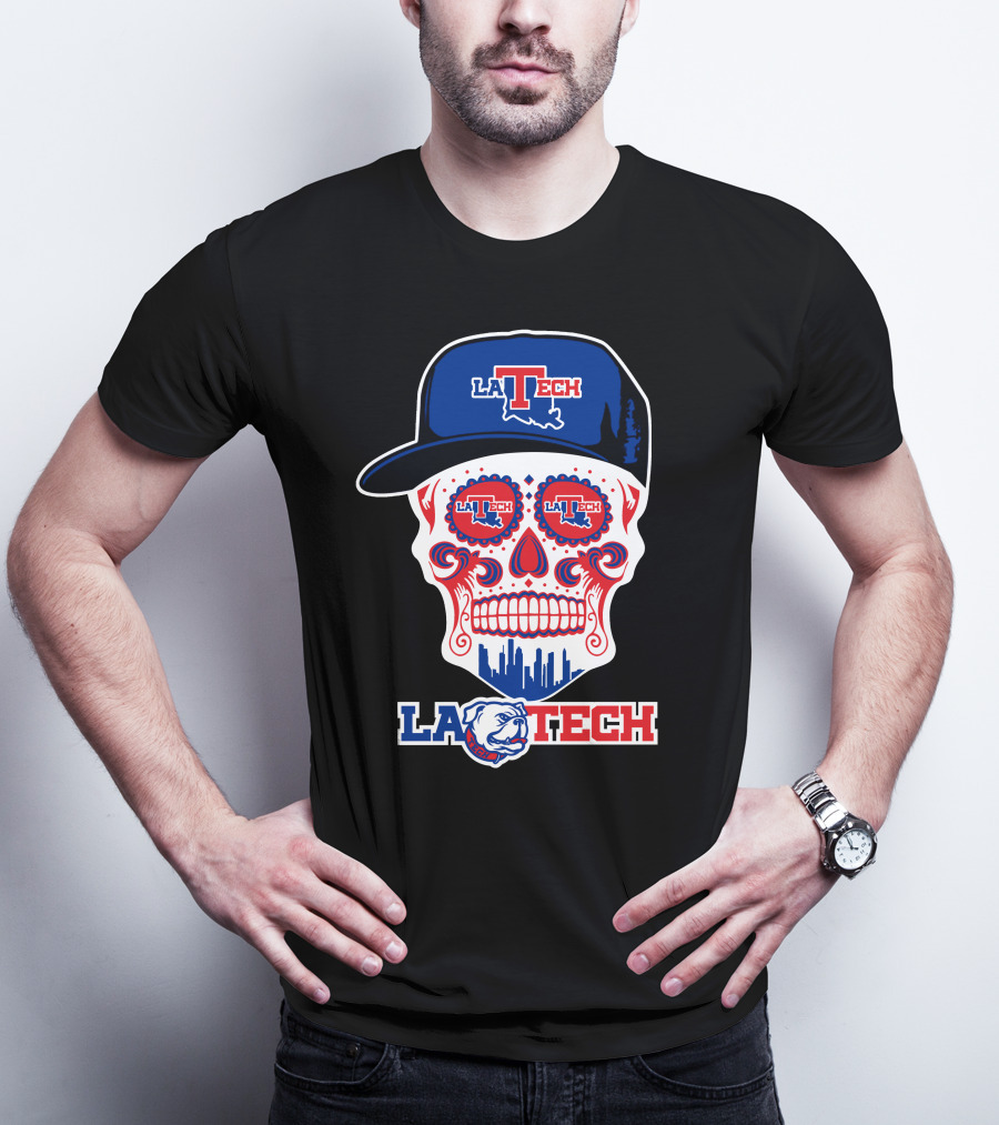 La Tech Bulldogs Skull In Hat Fun T-Shirt