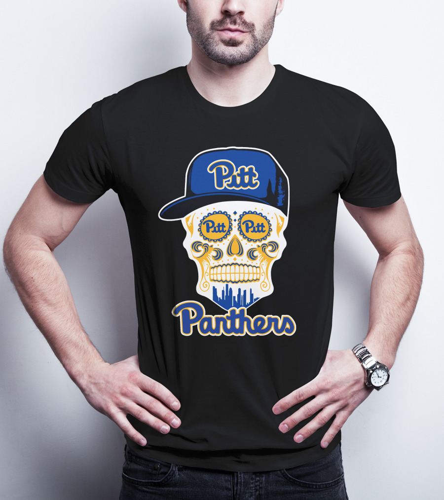 Pitt Panthers Skull With Hat Fun T-Shirt