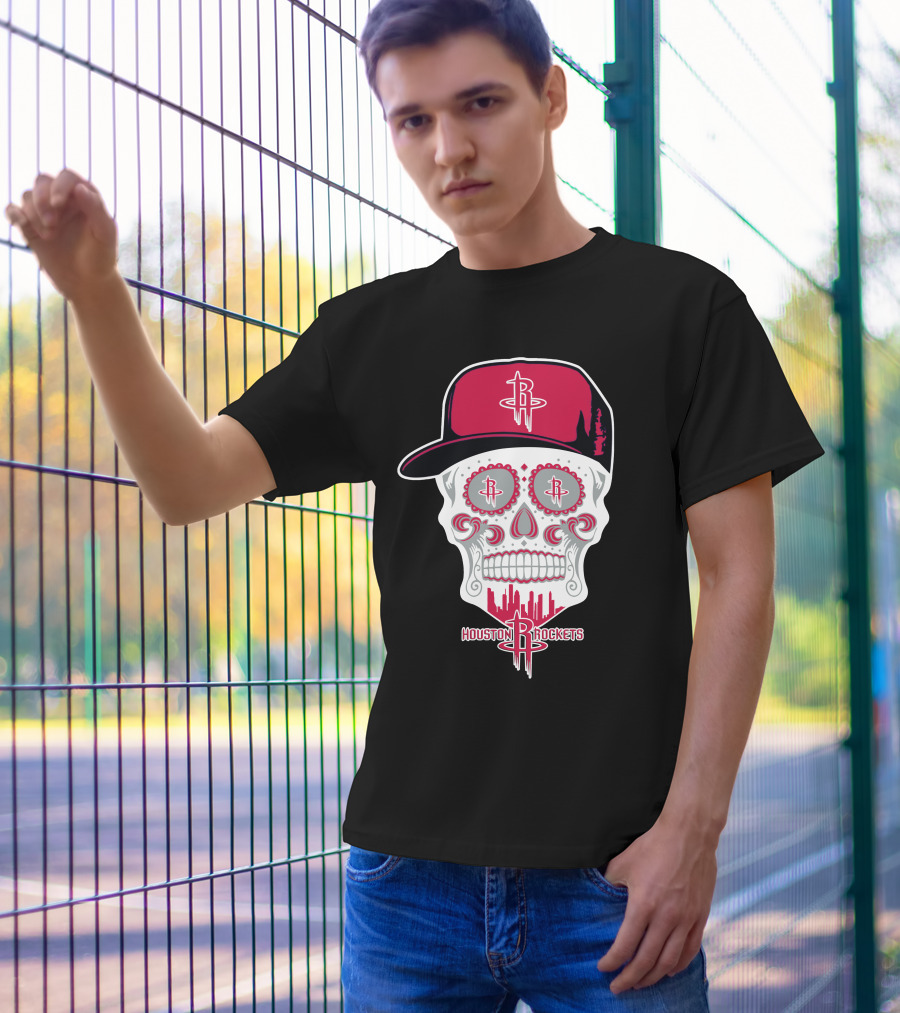 Houston Rockets Skull Cap T-Shirt