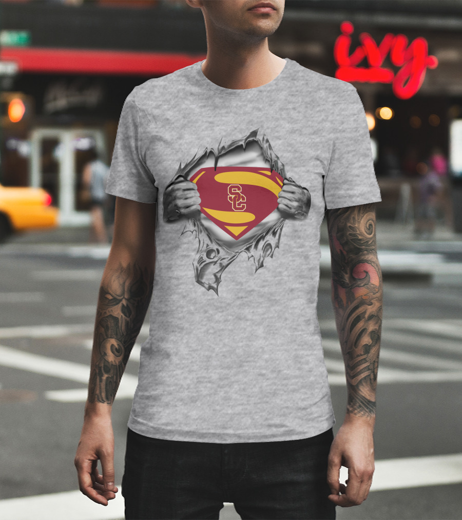 Usc Trojans Superman Logo Tearaway T-Shirt