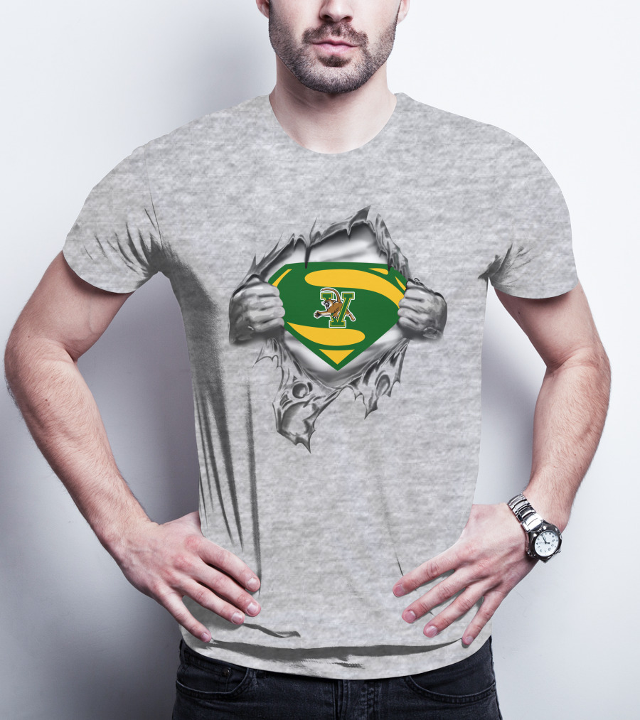 Vermont Catamounts Superman Logo Tear Open T-Shirt