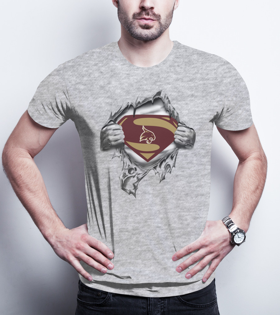 Texas State Bobcats Superman Chest Logo Revealed T-Shirt