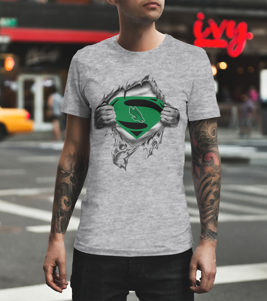 North Texas Mean Green Superman Logo Eagle T-Shirt