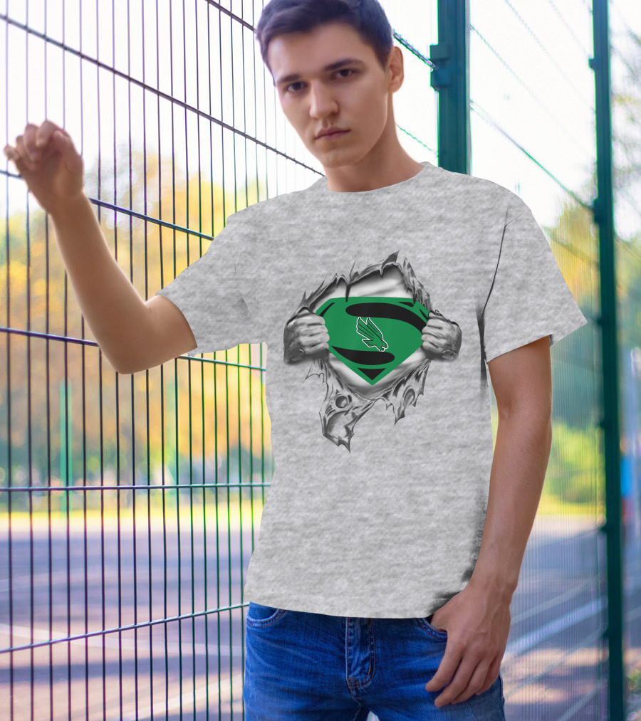 North Texas Mean Green Superman Logo Eagle T-Shirt