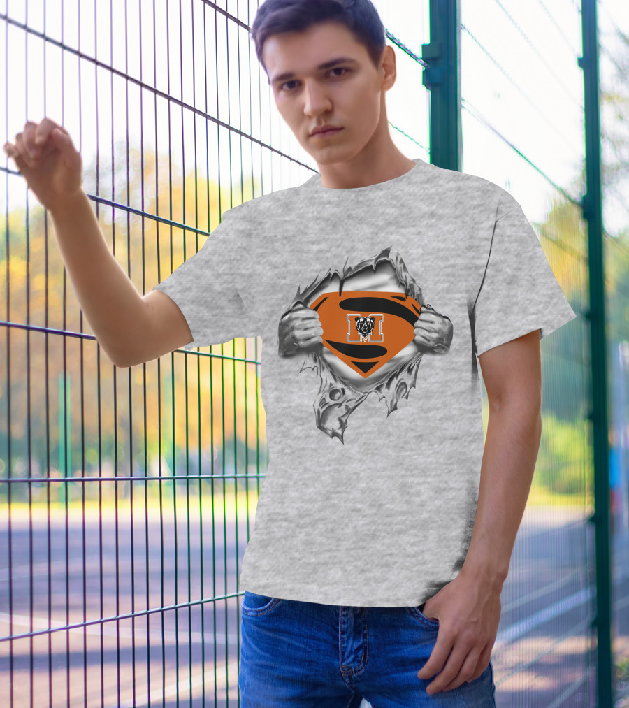 Mercer Bears Superman Logo Emblem With Iconic M And Bear T-Shirt