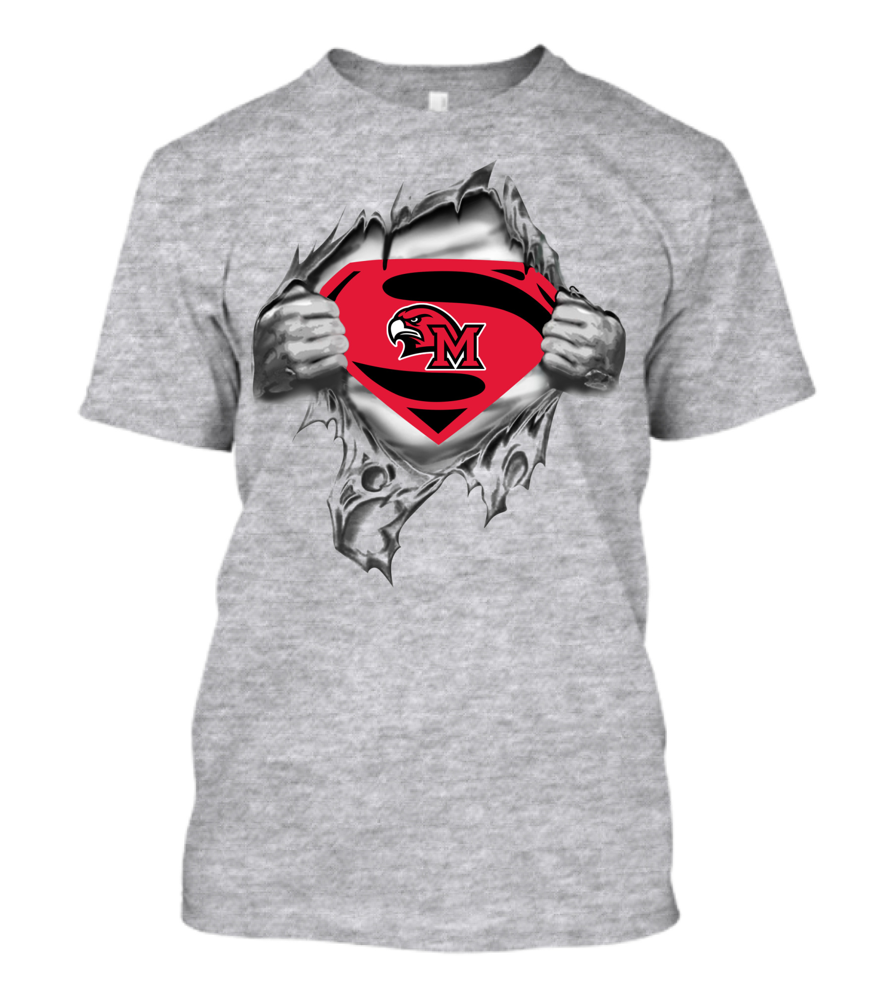 Miami (Oh) Redhawks Superman Logo Inside Torn Chest T-Shirt