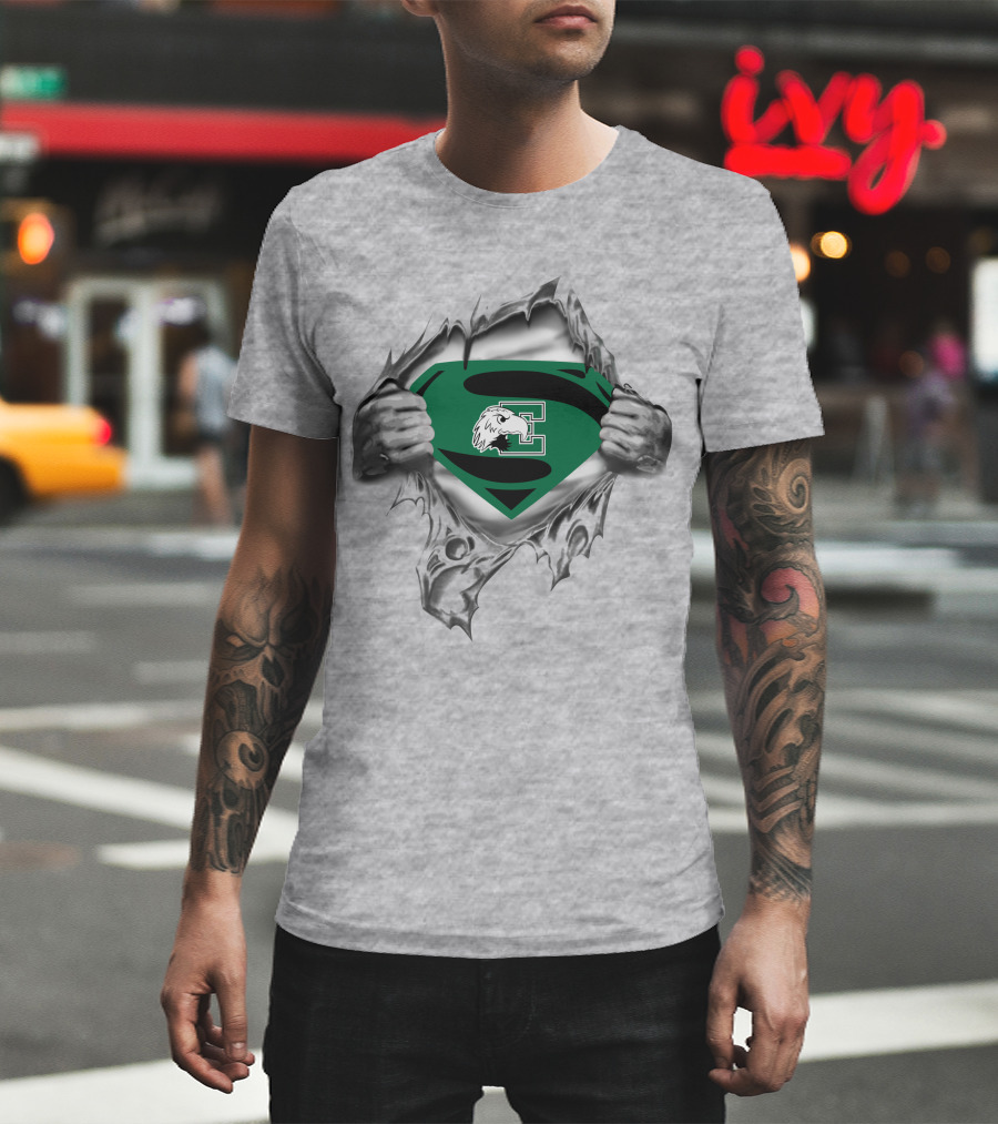 Eastern Michigan Eagles Superman Logo Rip T-Shirt