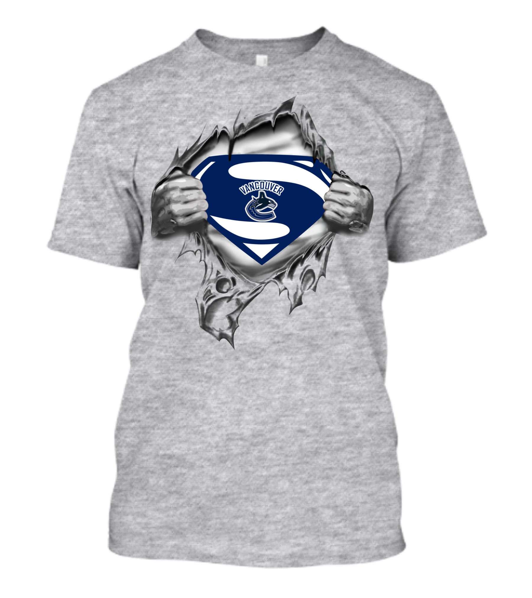 Vancanucks '96 Superman Logo Nhl Team Fan Jersey T-Shirt