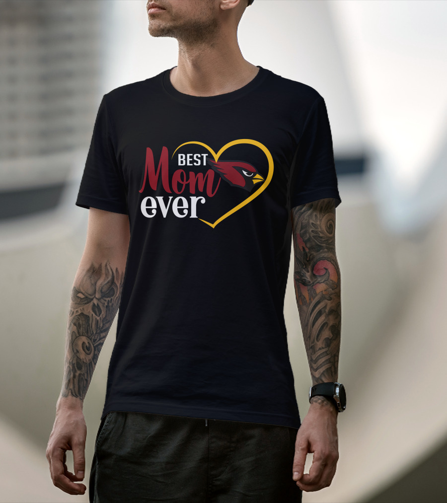 Arizona Cardinals Best Mom Ever Heart T-Shirt