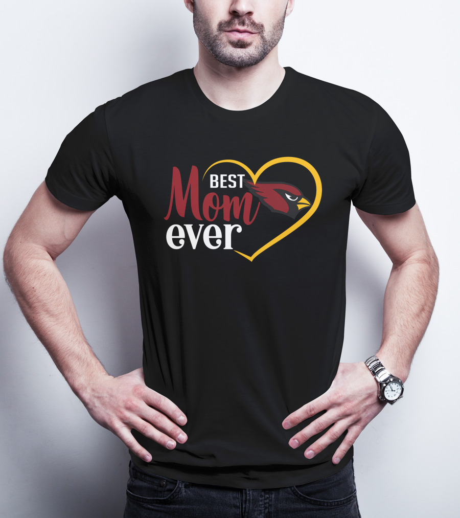 Arizona Cardinals Best Mom Ever Heart T-Shirt