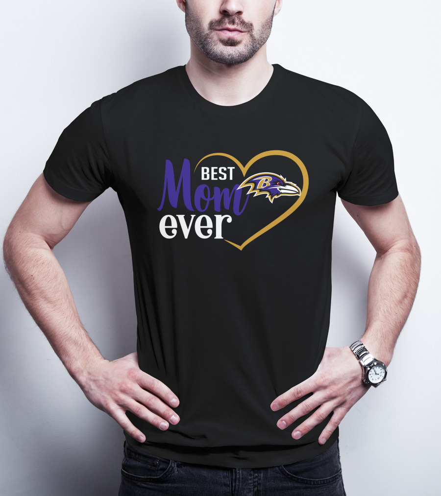 Best Mom Ever Baltimore Ravens Heart T-Shirt