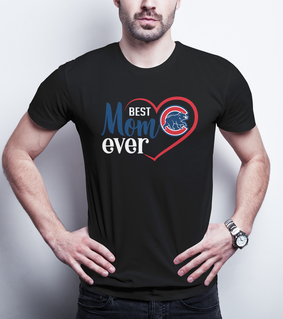 Chicago Cubs Best Mom Ever Heart T-Shirt