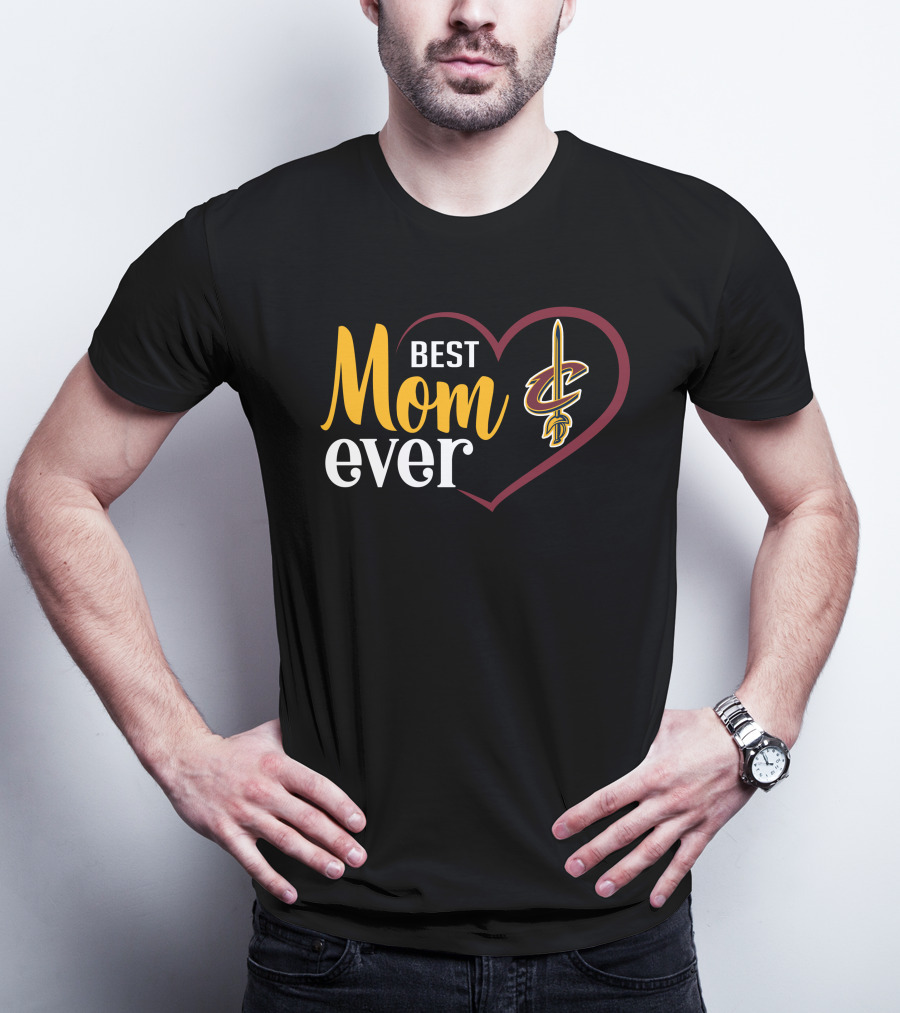 Cleveland Cavaliers Best Mom Ever Heart T-Shirt