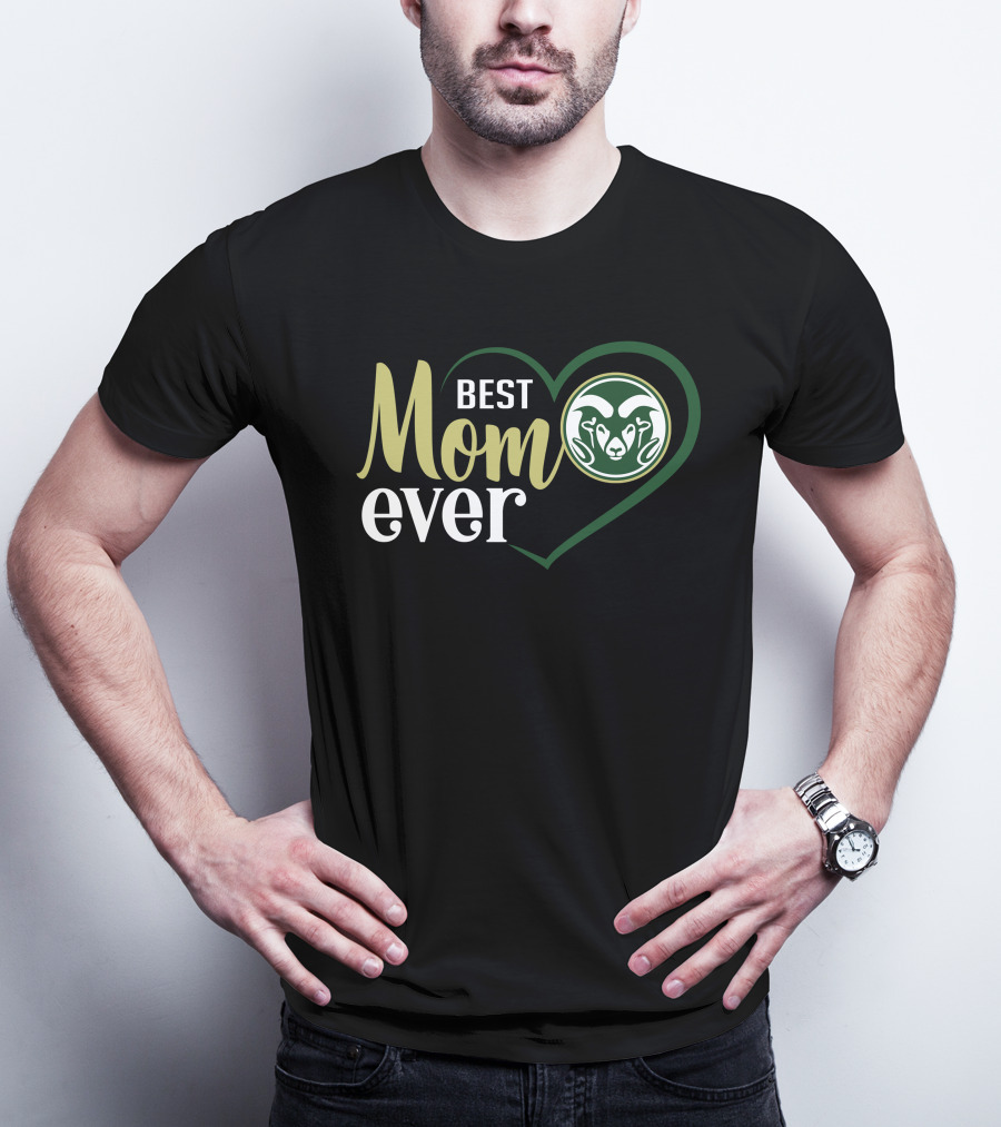 Best Mom Ever Colorado State Rams Heart Logo​ T-Shirt