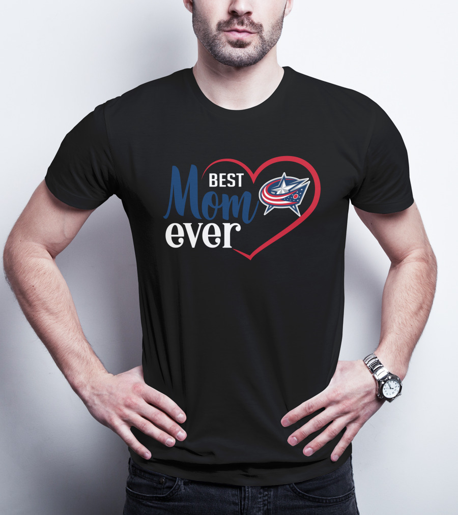 Columbus Blue Jackets Heart Best Mom Ever T-Shirt