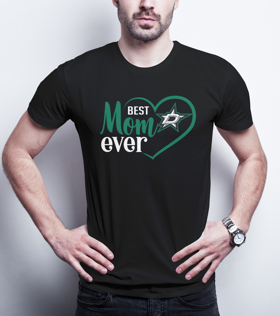Dallas Stars Best Mom Ever Heart T-Shirt
