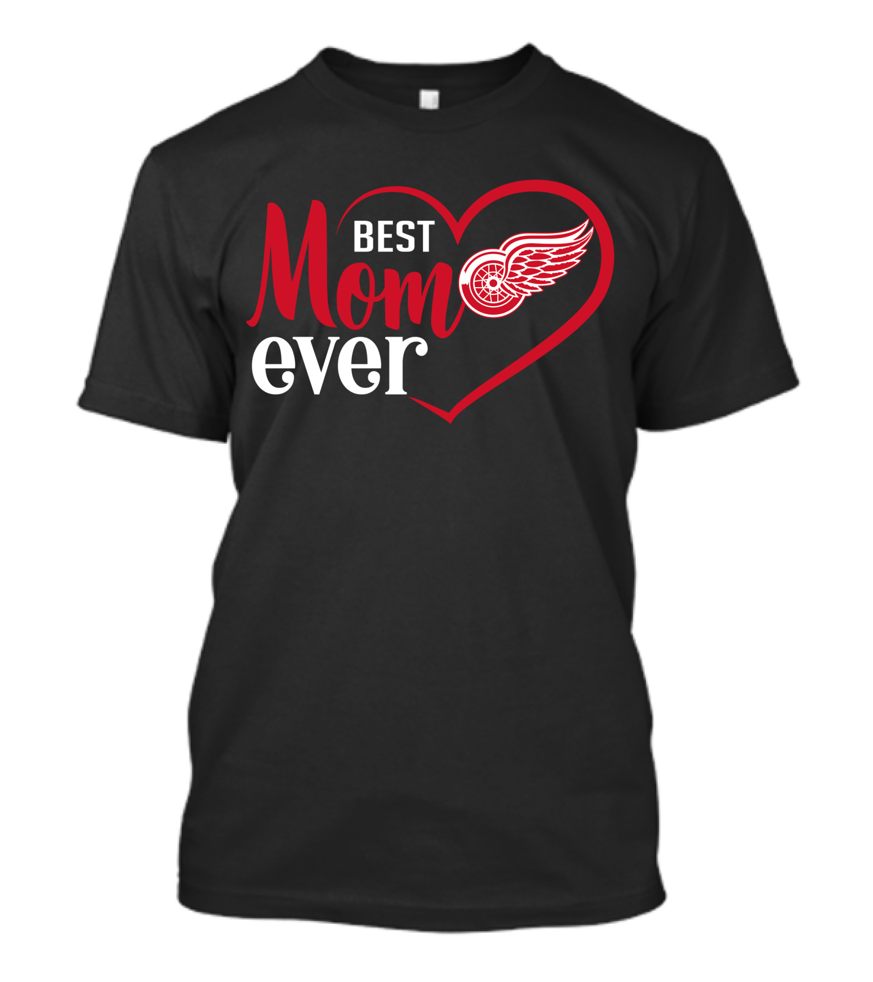 Detroit Red Wings Best Mom Ever Heart T-Shirt