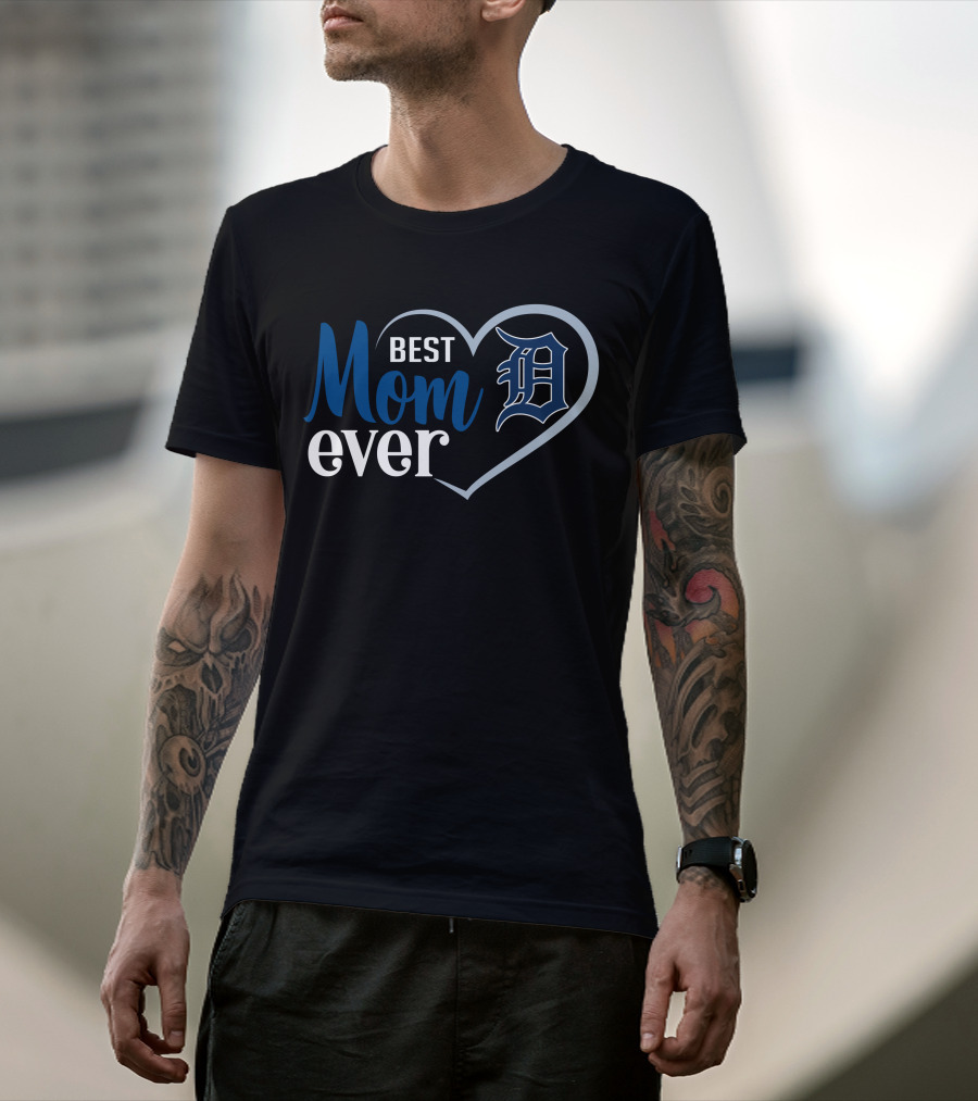 Best Mom Ever Detroit Tigers Heart T-Shirt