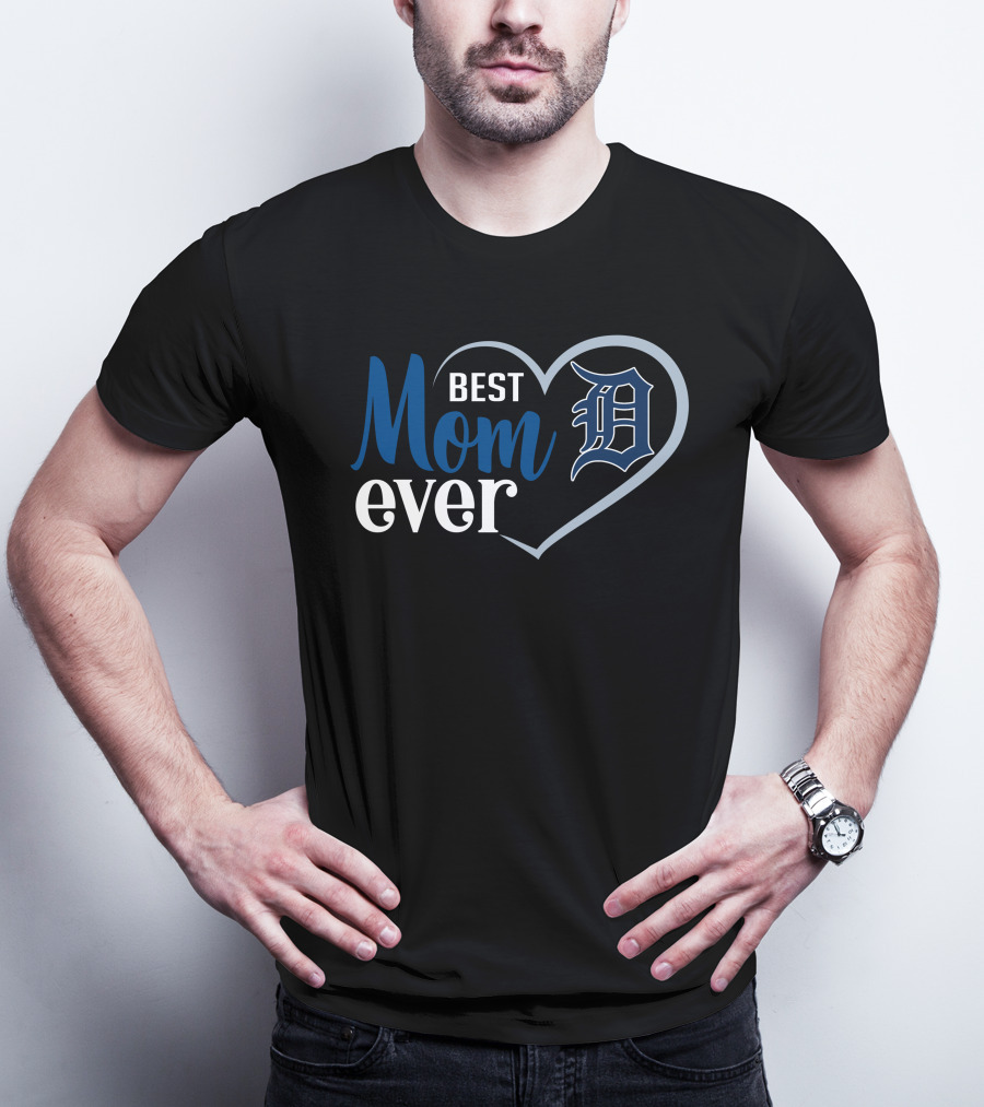 Best Mom Ever Detroit Tigers Heart T-Shirt