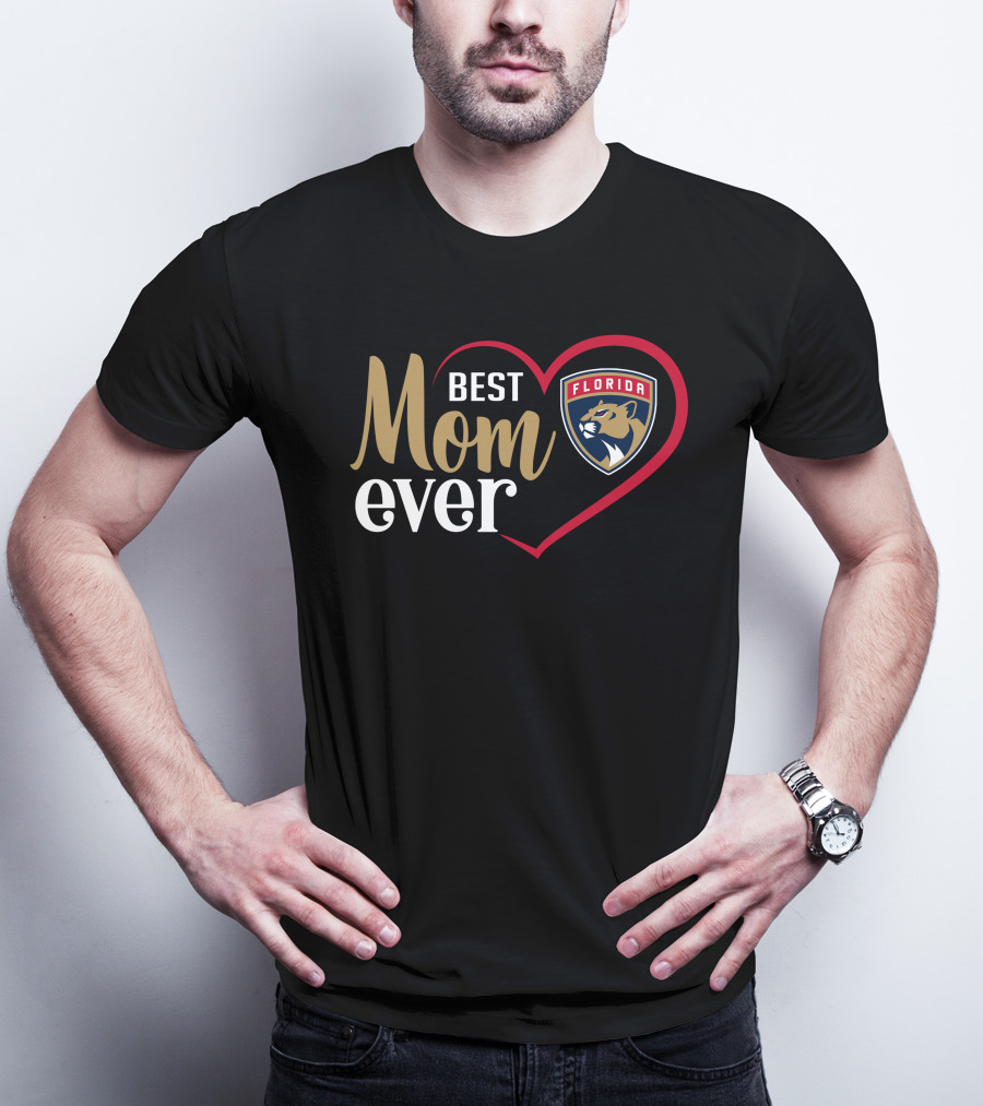 Florida Panthers Best Mom Ever Heart T-Shirt