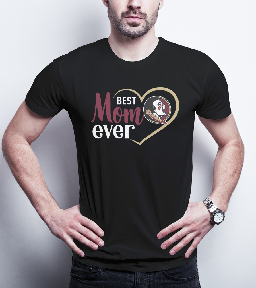 Florida State Seminoles Best Mom Ever Heart T-Shirt