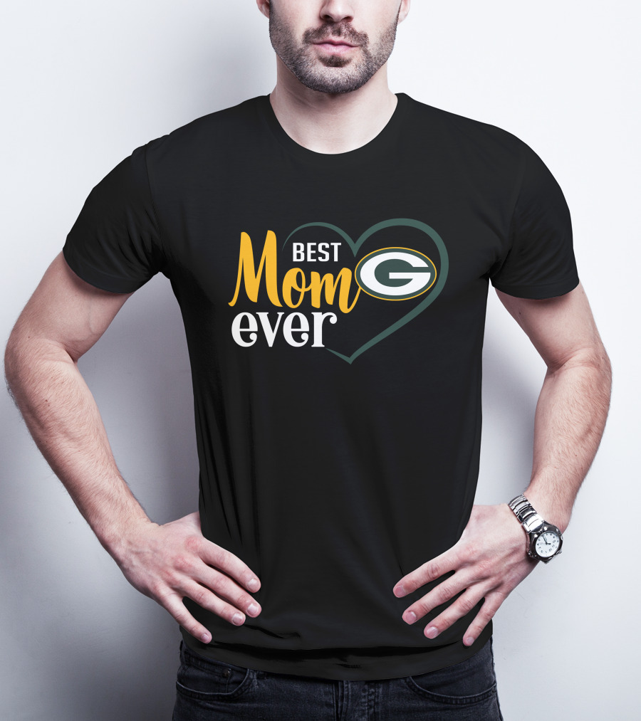 Green Bay Packers Best Mom Ever Heart T-Shirt
