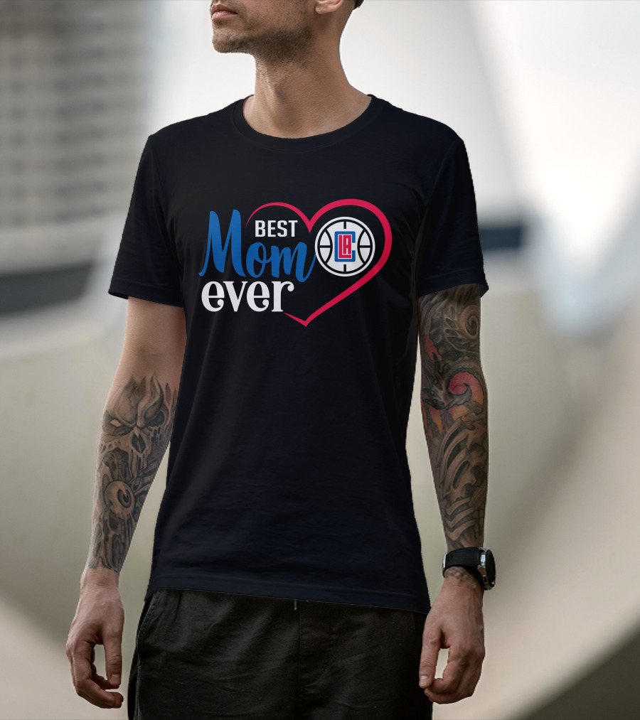 La Clippers Best Mom Ever Basketball Heart T-Shirt