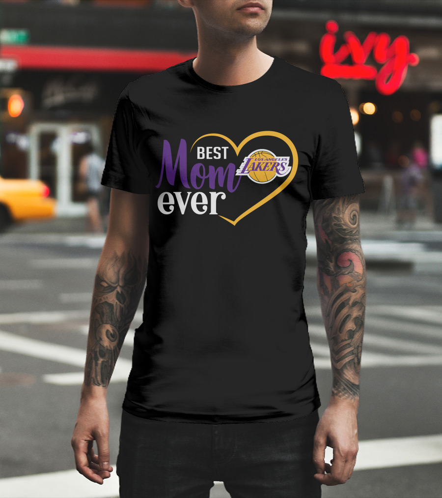 Best Mom Ever Los Angeles Lakers Heart T-Shirt