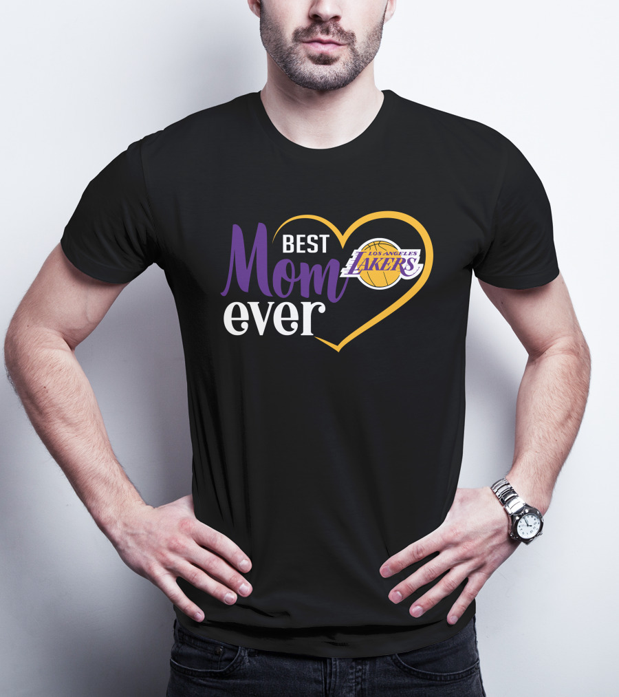 Best Mom Ever Los Angeles Lakers Heart T-Shirt