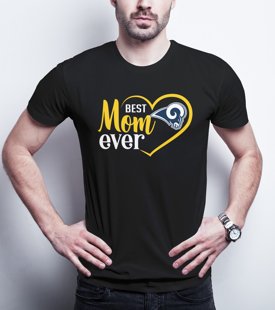 Los Angeles Rams Best Mom Ever Heart T-Shirt