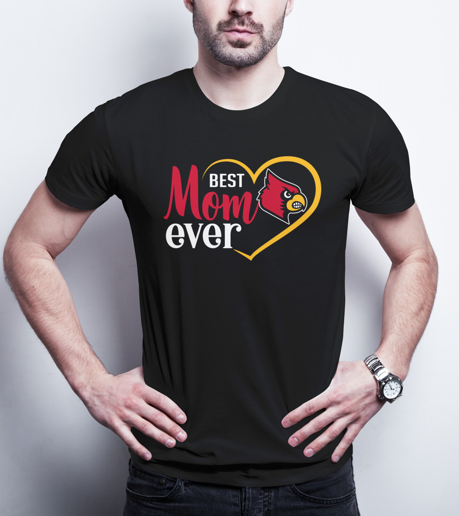 Louisville Cardinals Best Mom Ever Heart T-Shirt