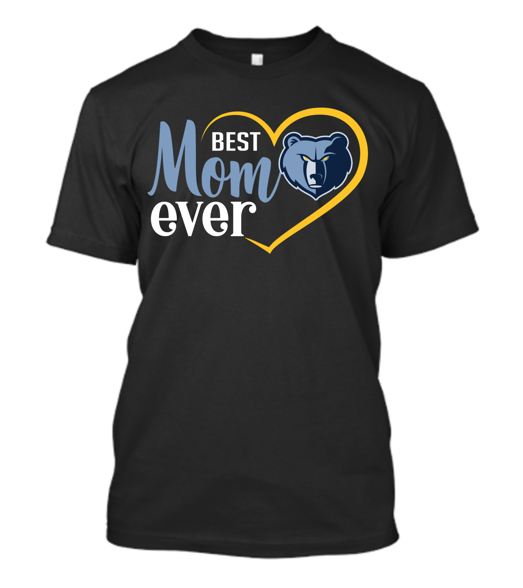 Memphis Grizzlies Best Mom Ever Heart And Bear T-Shirt