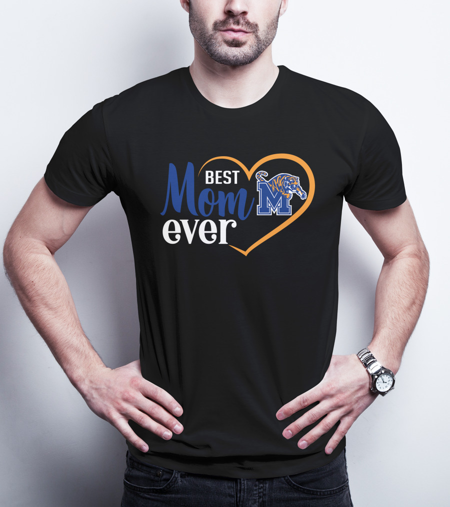 Memphis Tigers Best Mom Ever Heart T-Shirt