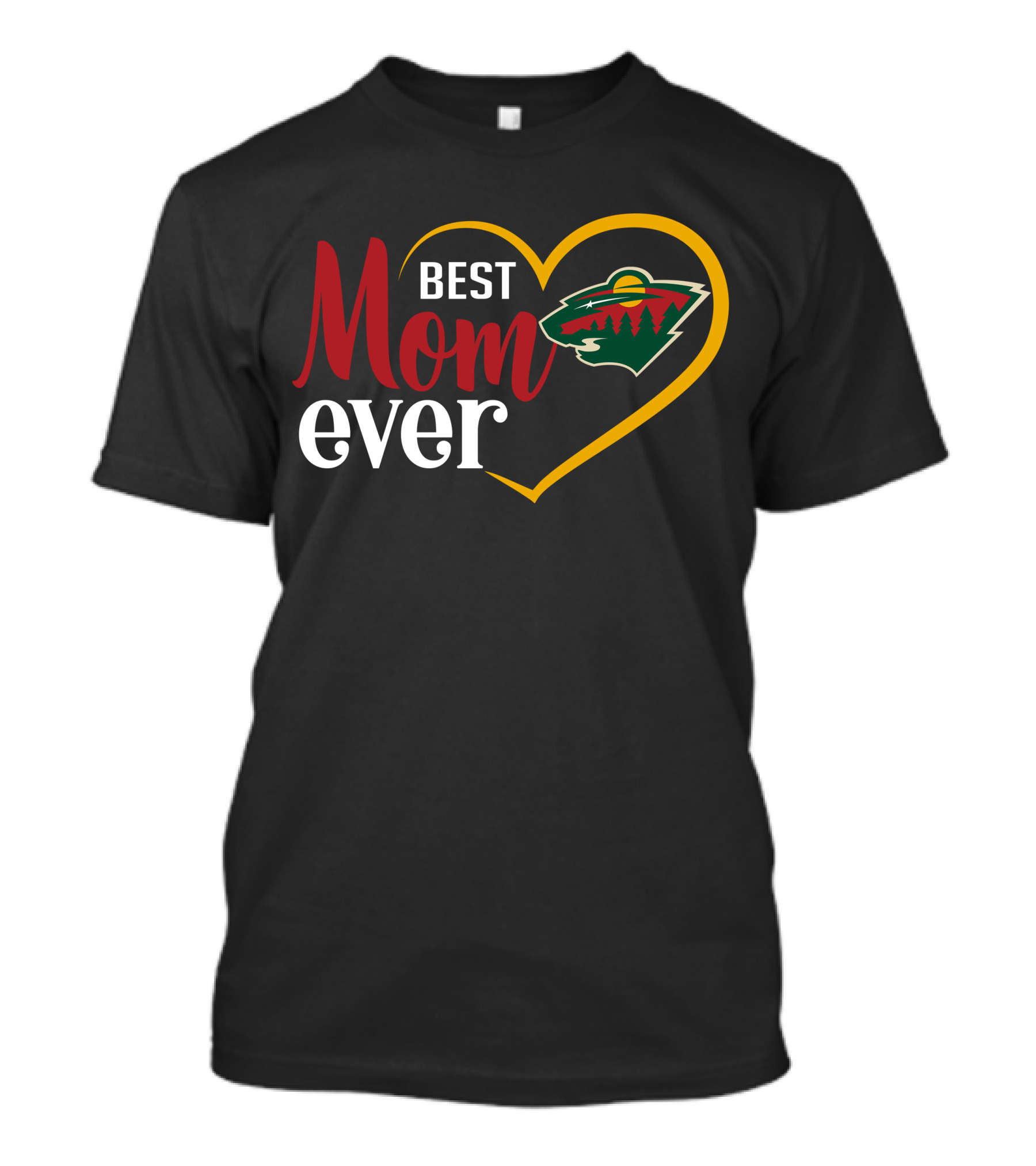 Minnesota Wild Best Mom Ever Heart T-Shirt