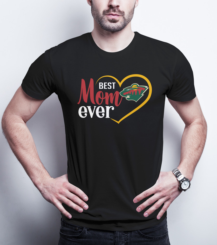 Minnesota Wild Best Mom Ever Heart T-Shirt