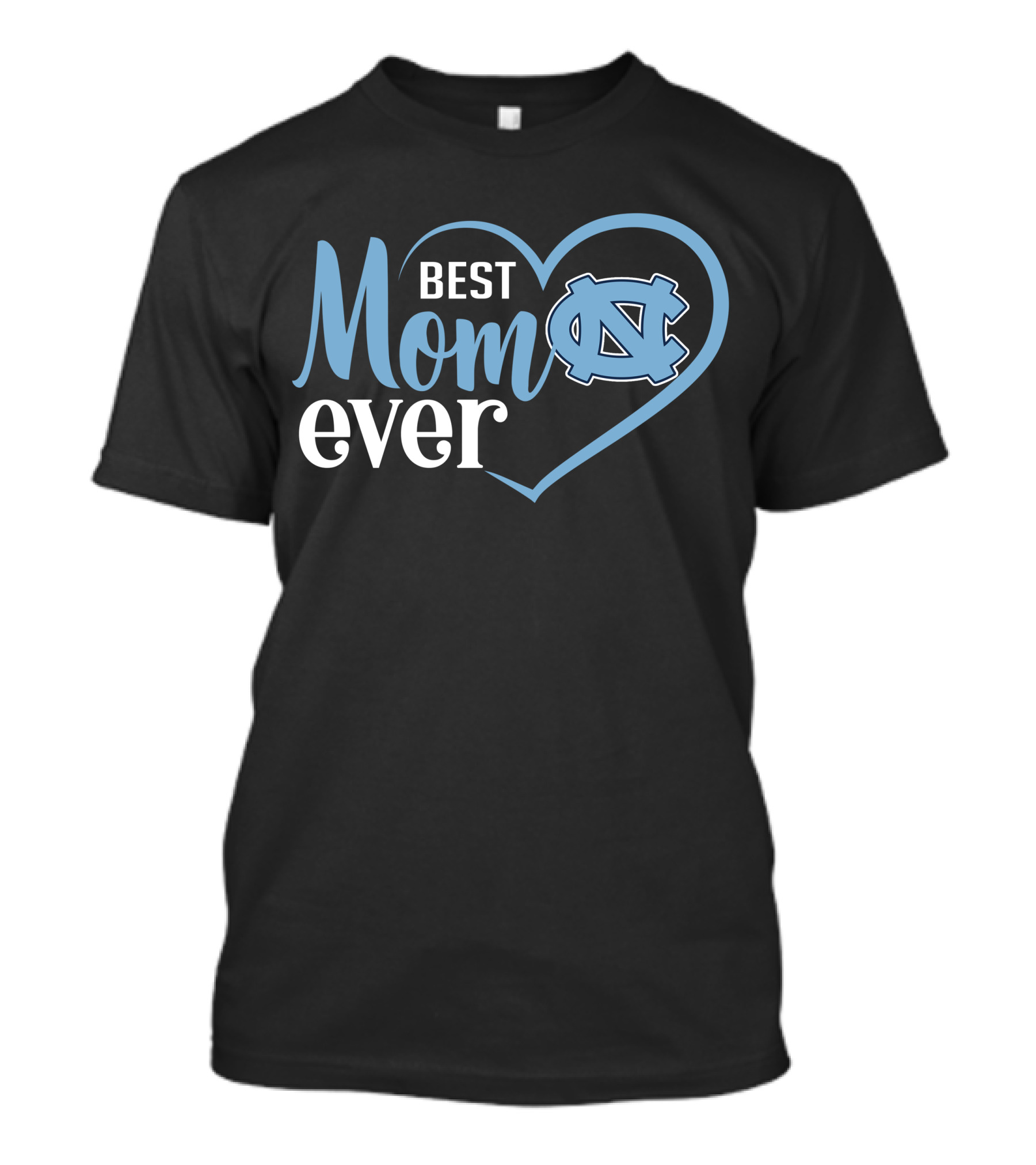 North Carolina Tar Heels Best Mom Ever Heart T-Shirt