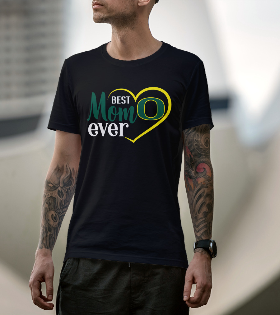Oregon Ducks Best Mom Ever Heart O T-Shirt