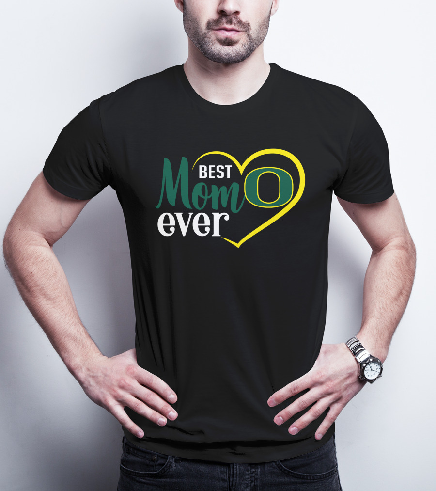 Oregon Ducks Best Mom Ever Heart O T-Shirt