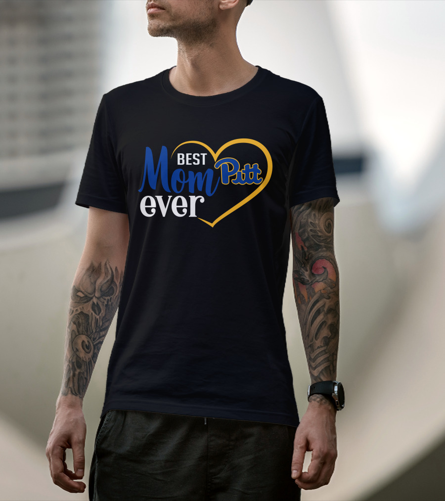 Best Mom Ever Pitt Panthers Heart T-Shirt