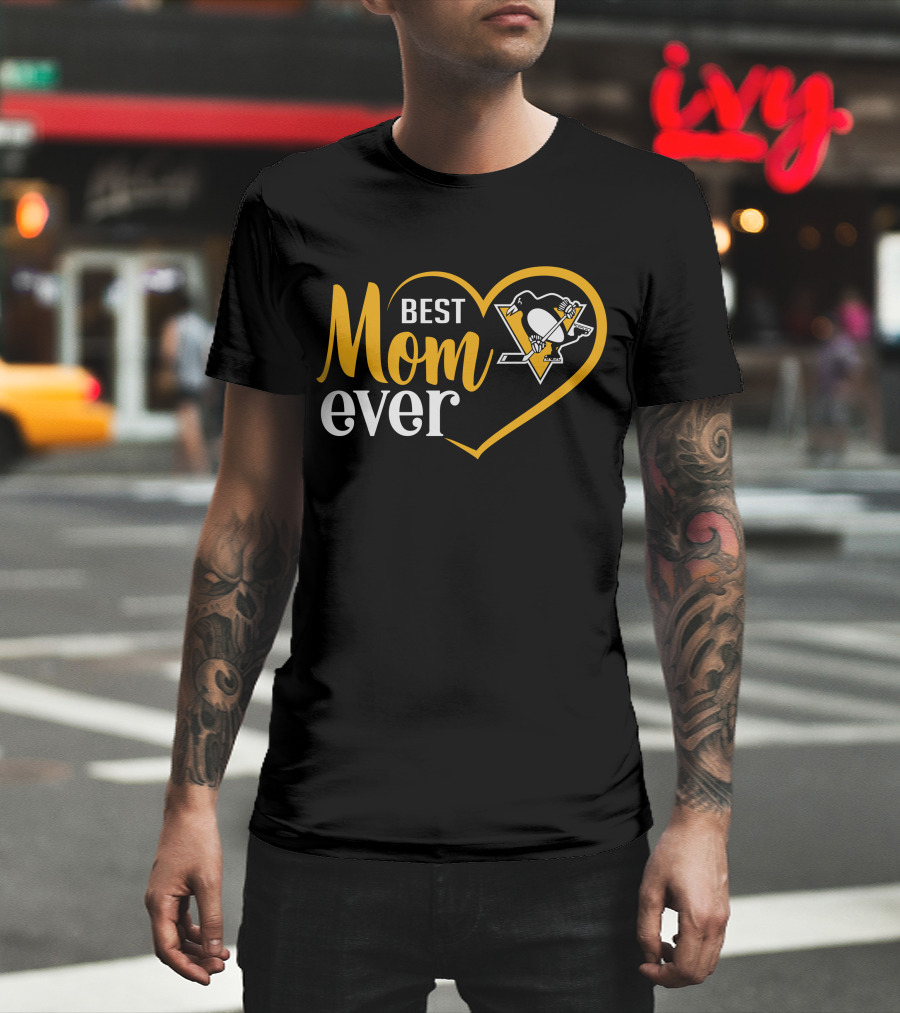 Best Mom Ever Pittsburgh Penguins Heart T-Shirt