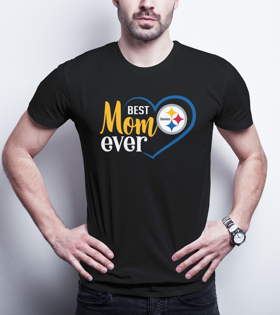 Pittsburgh Steelers Best Mom Ever Heart T-Shirt