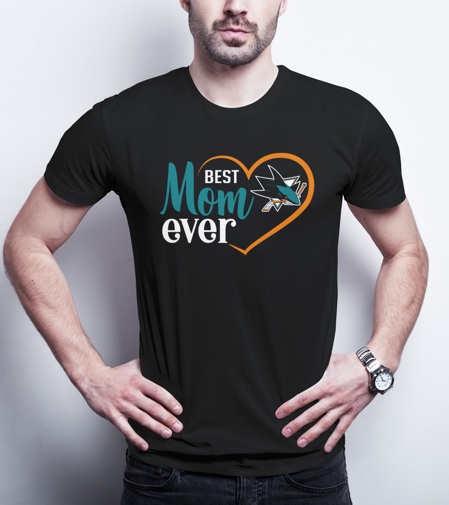 San Jose Sharks Best Mom Ever Heart T-Shirt