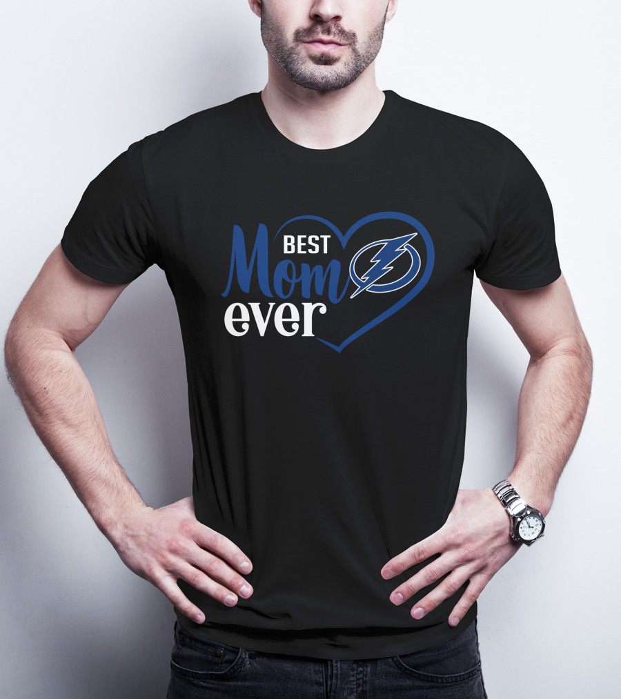 Tampa Bay Lightning Best Mom Ever Heart T-Shirt